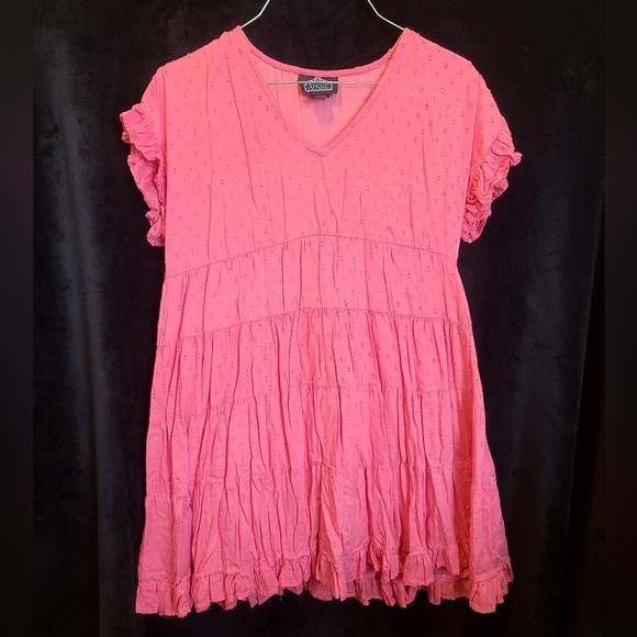 Angie | Dresses | Angie Pink Babydoll Dress Wshort Sleeves | Poshmark
